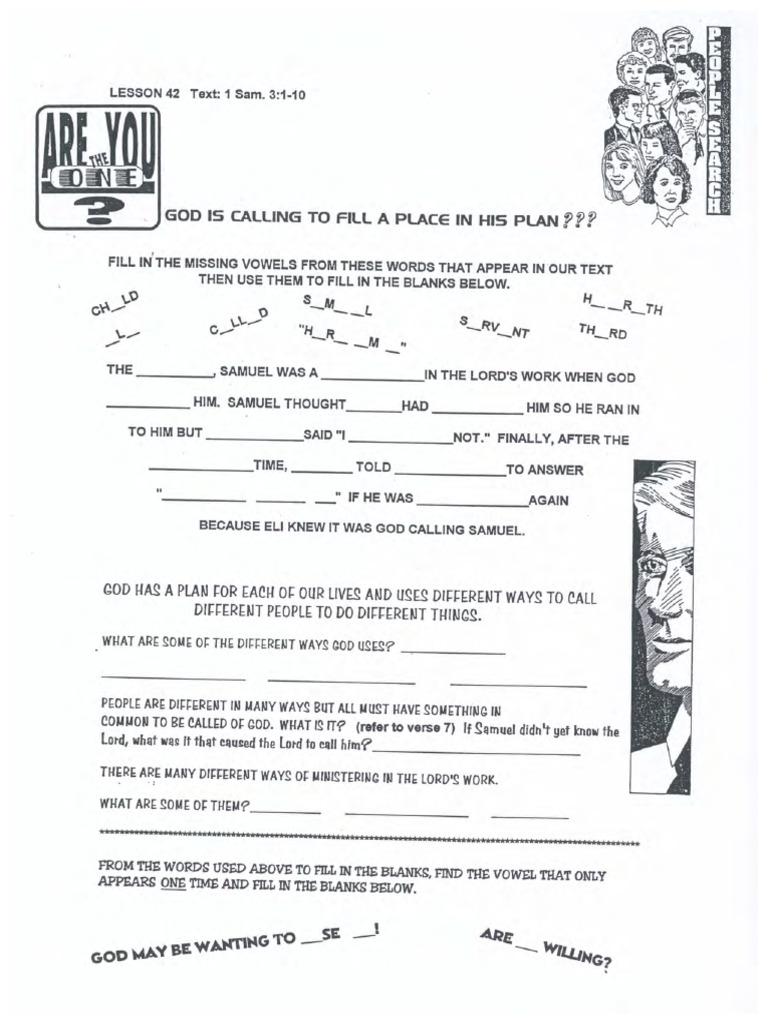 Sunday School Answer TG Activities A Activities 042 | PDF