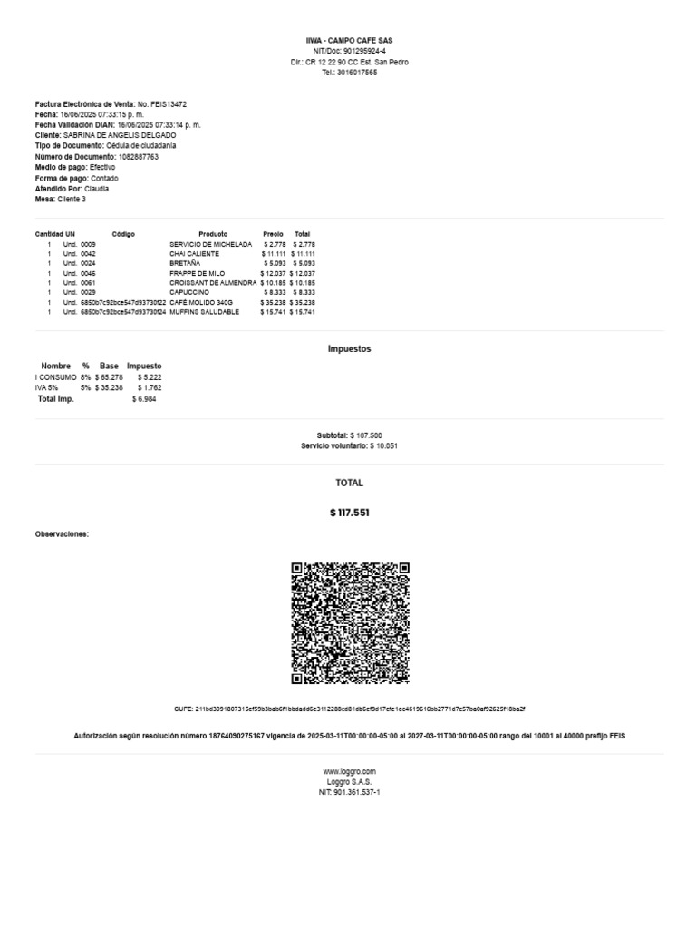 Loggro Restobar - Imprimir Factura Tirilla | PDF