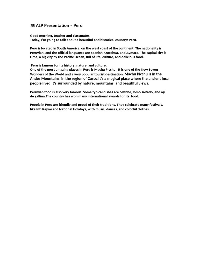 ?? ALP Presentation - Peru | PDF