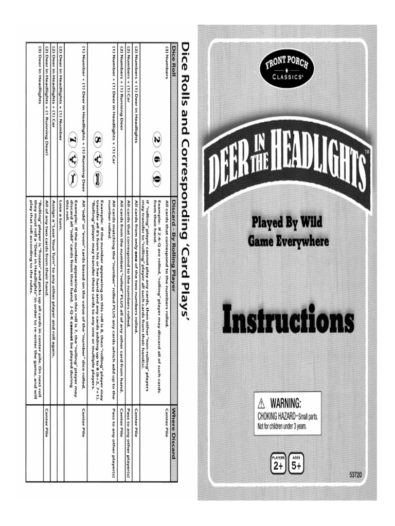 DeerInTheHeadLights Instructions | PDF