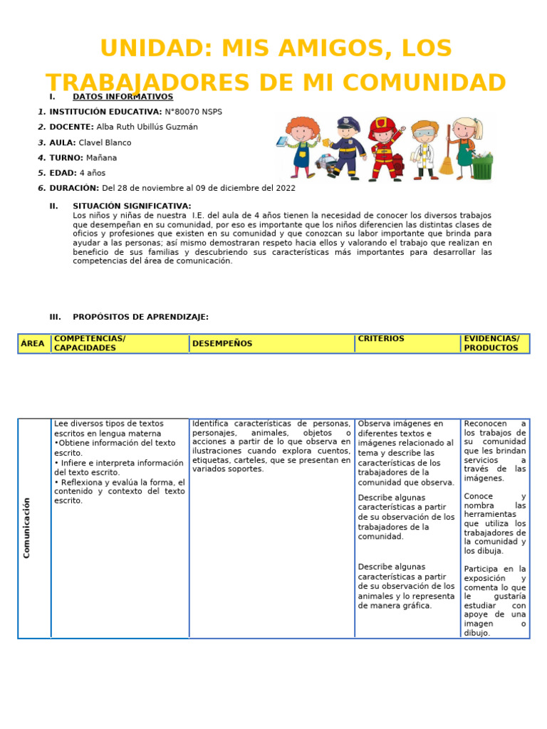 Trabajadores de mi comunidad para niños | PDF | Comunicación | Panes