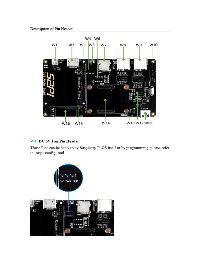 Description of Pin Header | PDF | Raspberry Pi | Computing