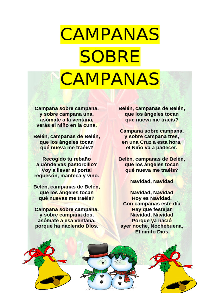 Villancico Campanas Sobre Campanas | PDF