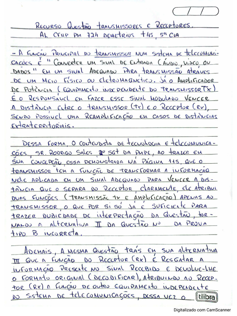 Recurso TX e RX Prova TT | PDF