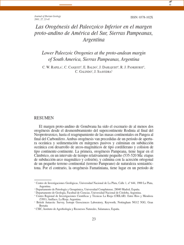 Ciclo Orogenico Pampeano | PDF | Estratigrafía | Geología