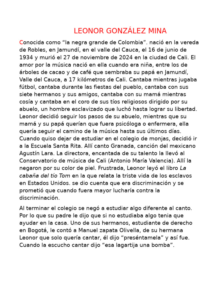 Leonor González Mina Pdf Colombia