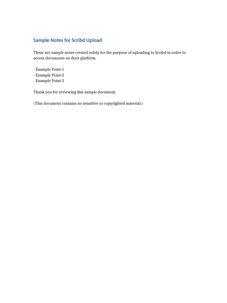 Sample Notes For Scribd Upload | PDF