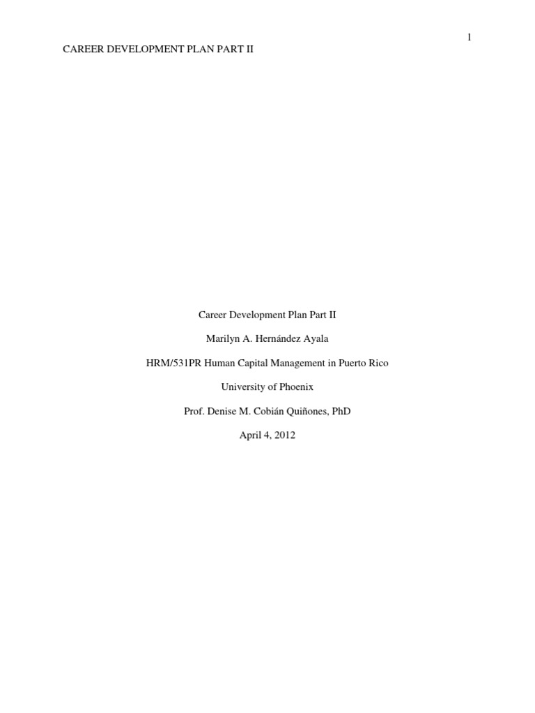 Career Development Plan Part II | PDF | Mentorship | Sales