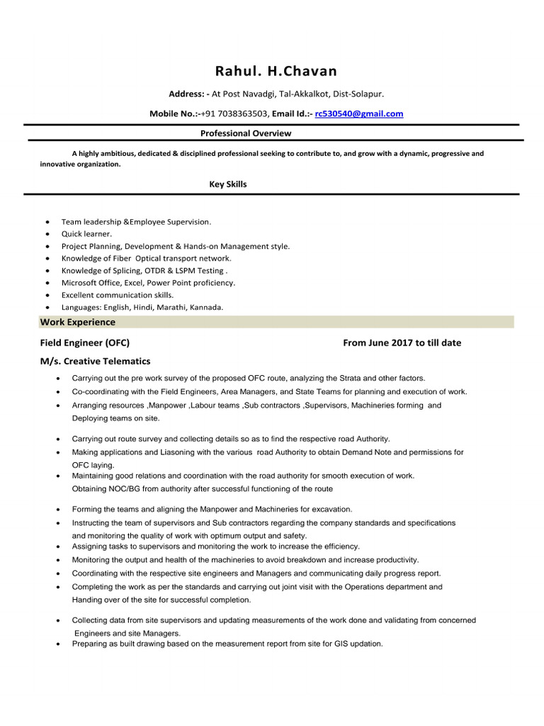 Rahul Chavan Resume | PDF