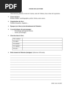 Modèle de fiche de lecture détaillée | PDF | Livres | Édition