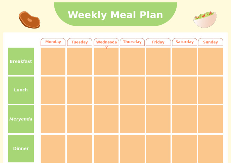 Beige Weekly Meal Plan | PDF