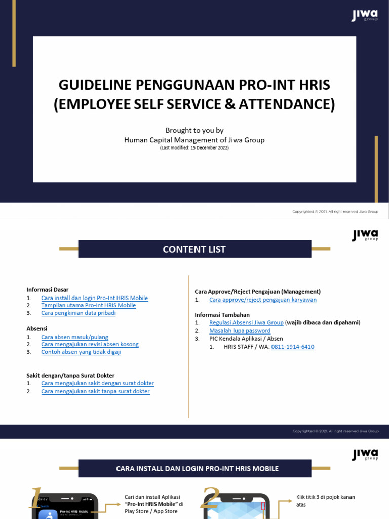 Guideline Penggunaan Pro-Int HRIS PART TIME | PDF