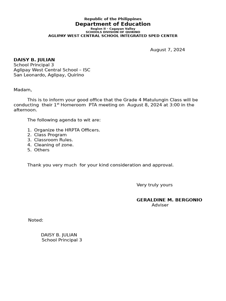 Request Letterfor Hrpta Meeting | PDF