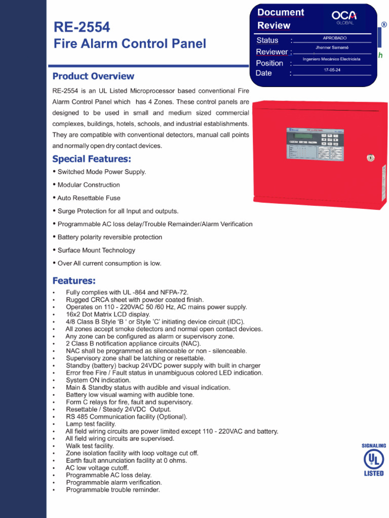 Fire Alarm System Specifications Guide | PDF | Relay | Resistor