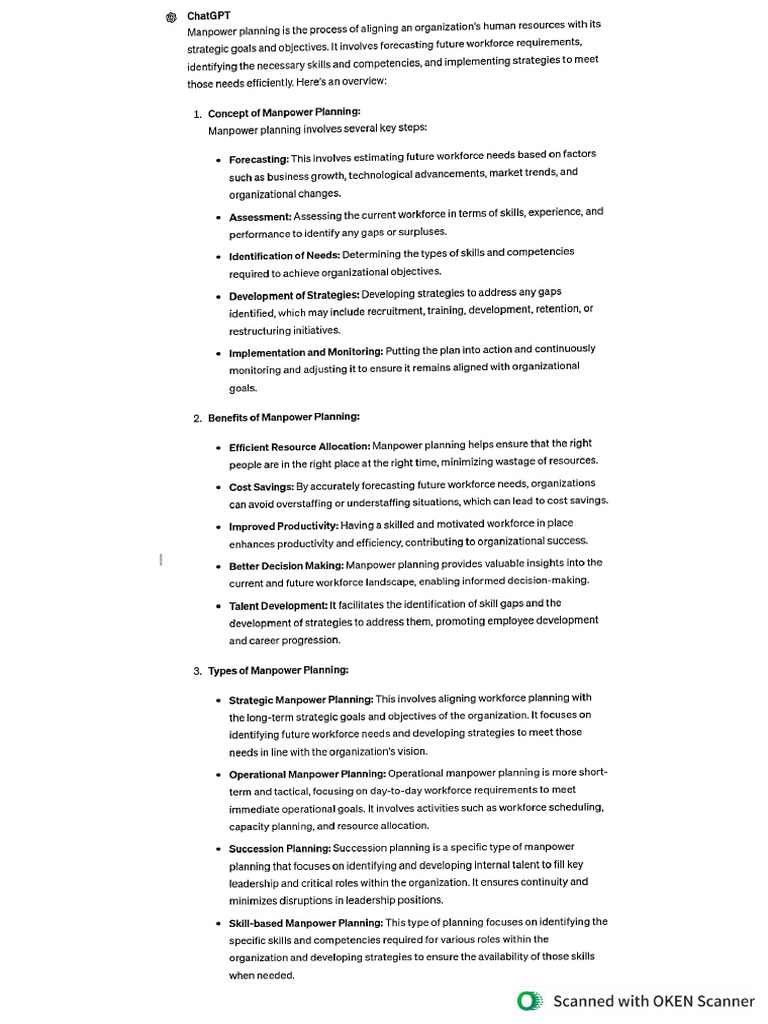 Manpower Planning and Recruitment | PDF