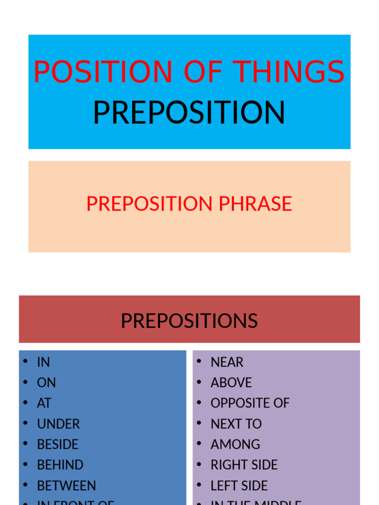 Preposition Position | PDF | Adjective | Linguistic Typology
