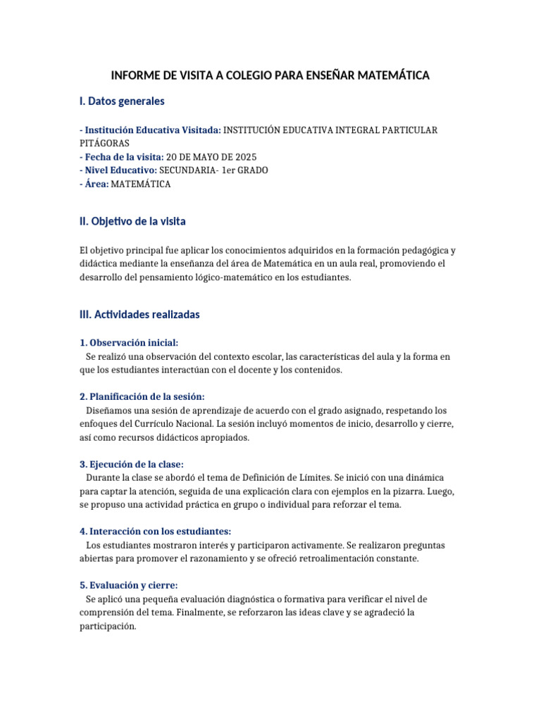 Informe Practica Matematica | PDF