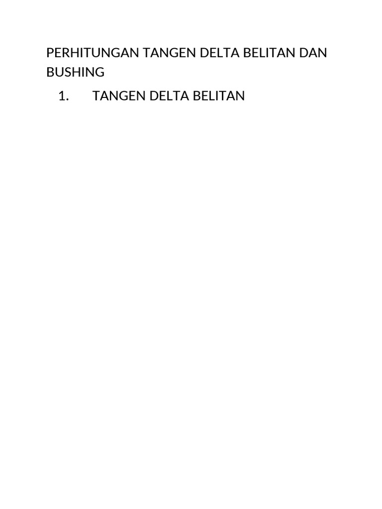 Perhitungan Tangen Delta Belitan Dan Bushing | PDF