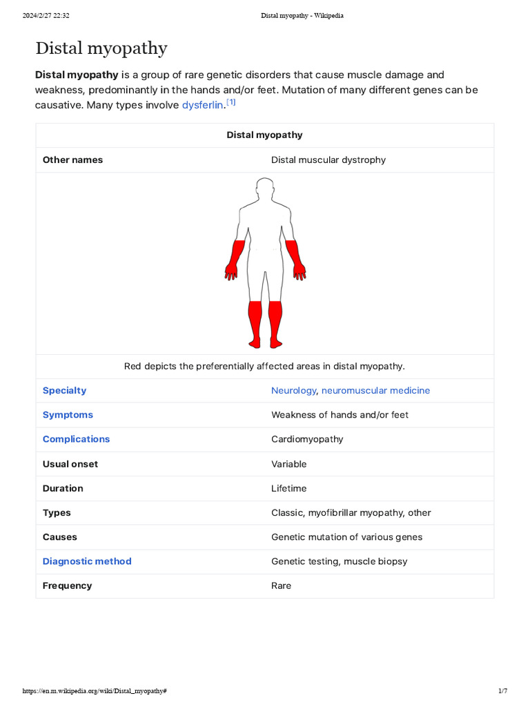 Understanding Distal Myopathy Disorders | PDF | Musculoskeletal System ...
