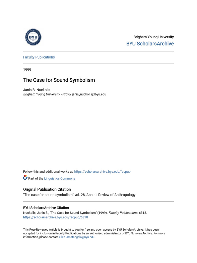The Case For Sound Symbolism | PDF | Linguistics | Vowel