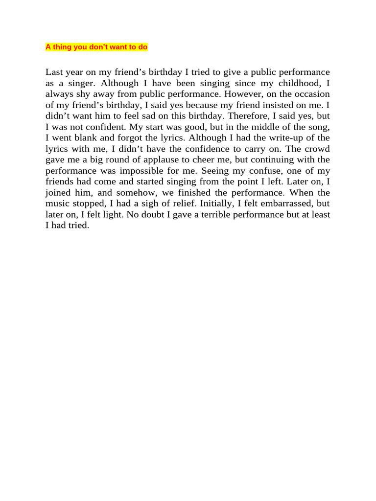 A Thing You Don't Want To Do | PDF