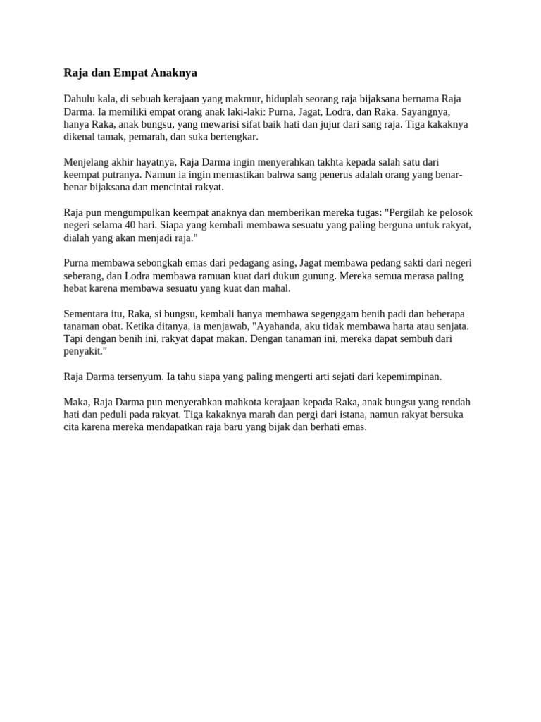 Raja Dan Empat Anaknya | PDF