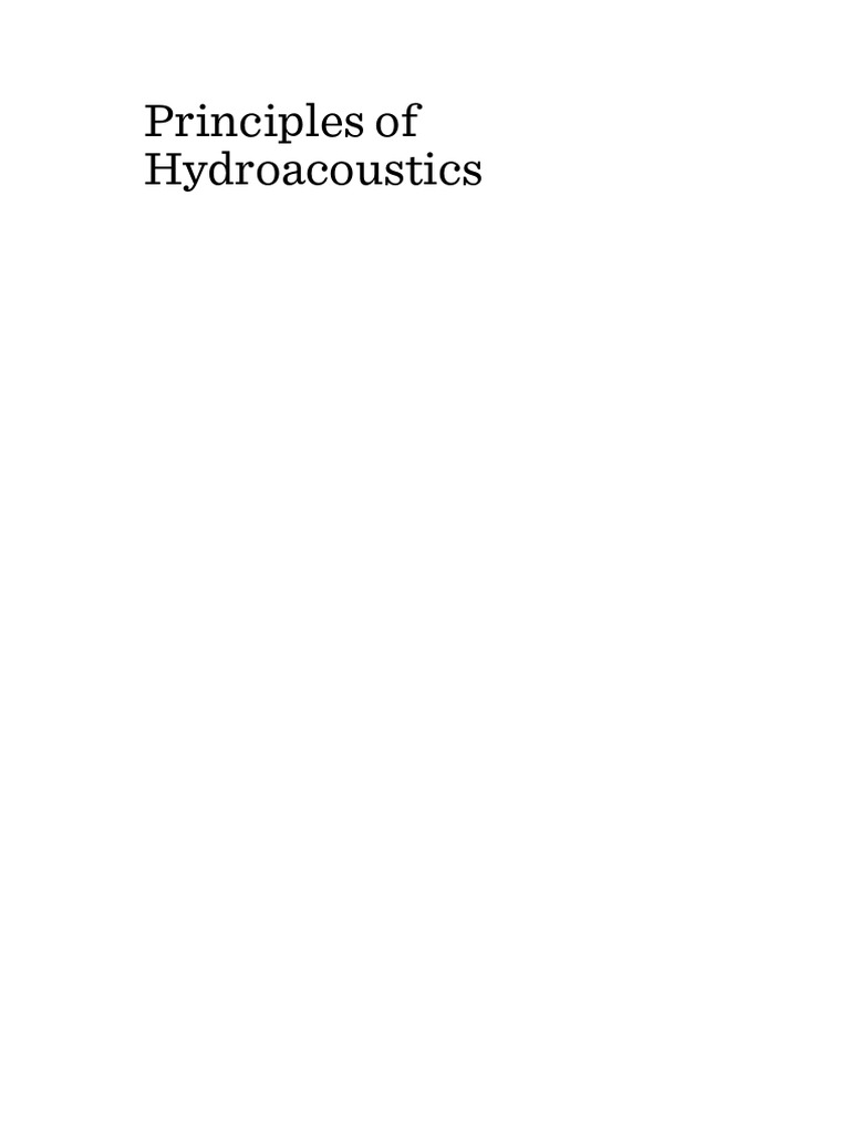 Principles of Hydroacoustics | PDF | Waves | Diffraction