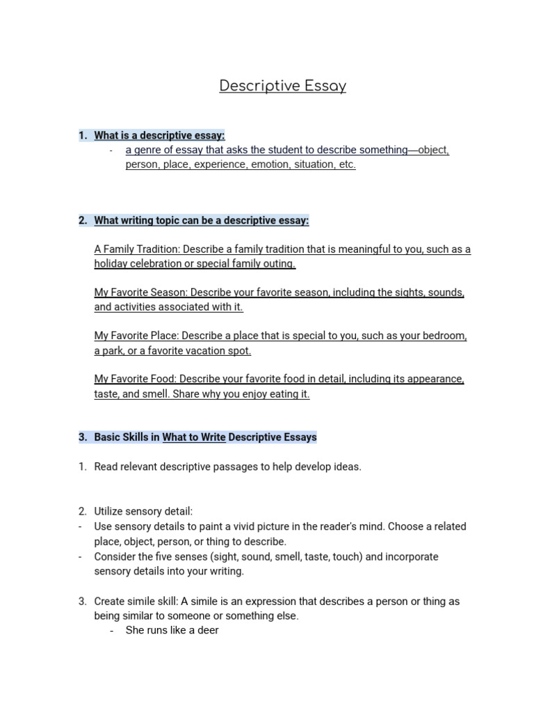 Descriptive Essay Class (Apr. 13th Class) | PDF | Essays | Metaphor