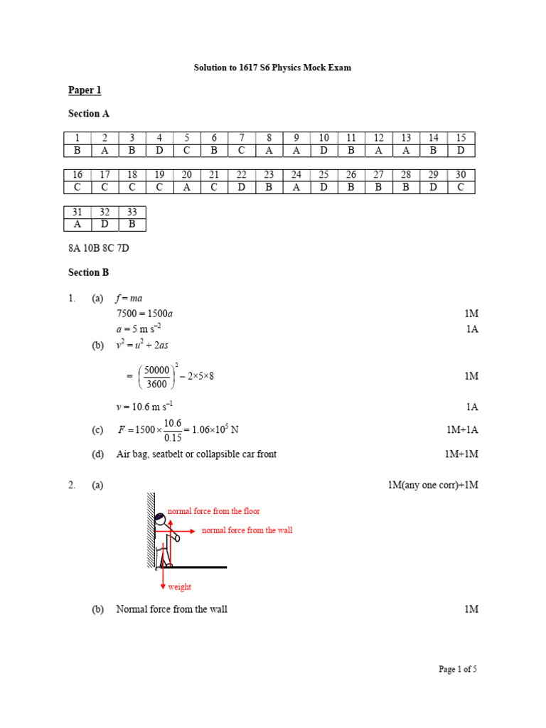 1617 S6 Phy Mock Soln - 6E-01 Chan - Cheuk - Ying - Jasmine.pdf 的副本 | PDF | Gases | X Ray