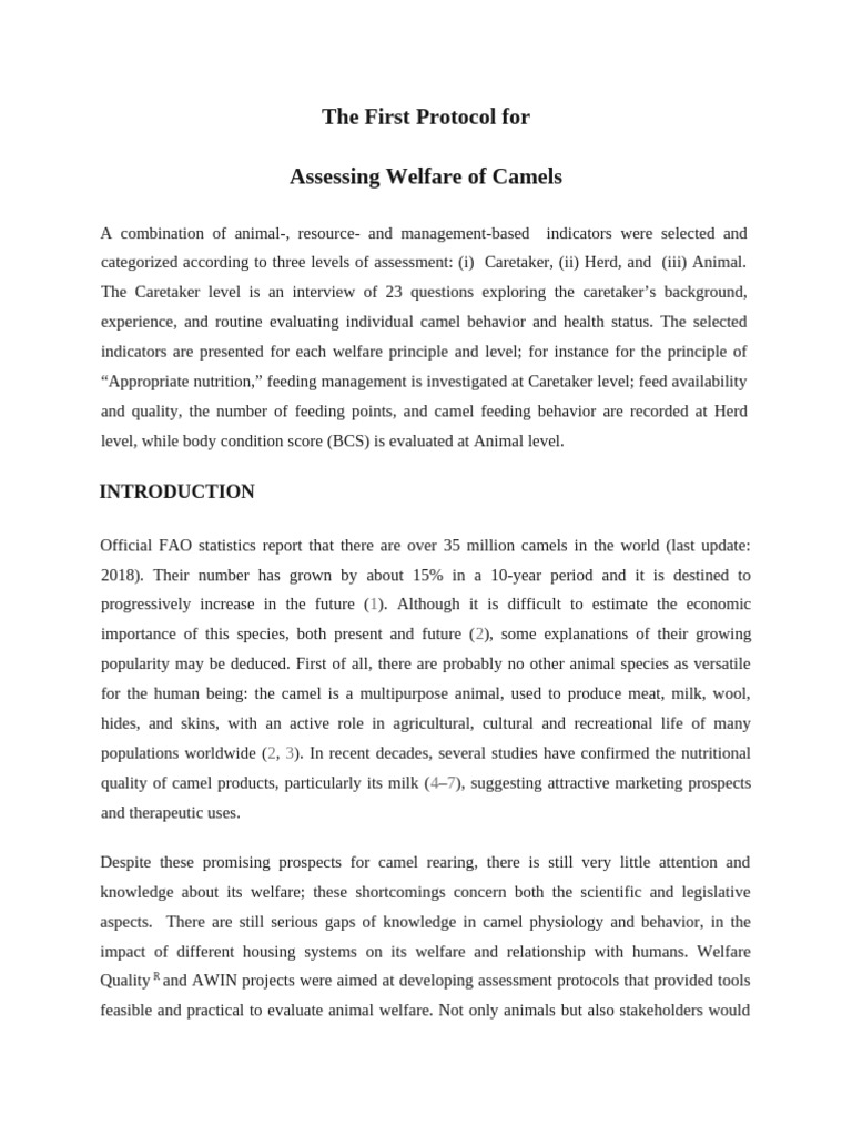 The First Protocol For | PDF | Animal Welfare | Pain
