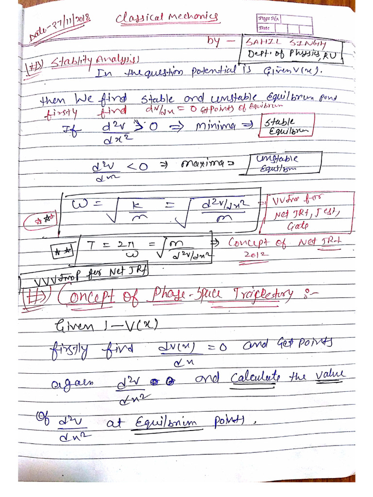 Mechanics Short Notes | PDF