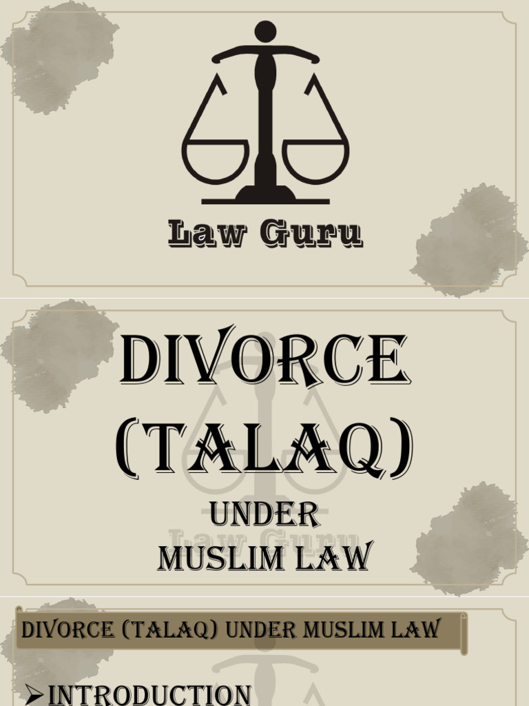 Divorce (Talaq) Under Muslim Law | PDF | Sharia | Divorce