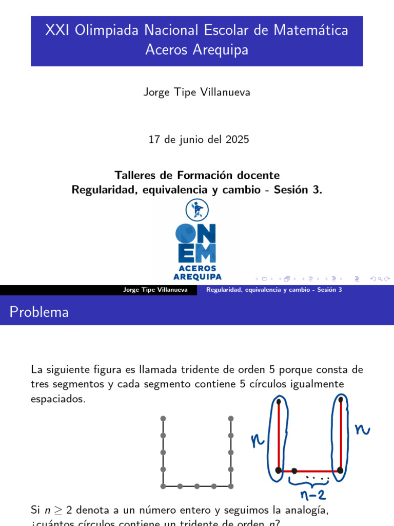 TALLER XXI ONEM 2025 Regularidad Parte 1 | PDF