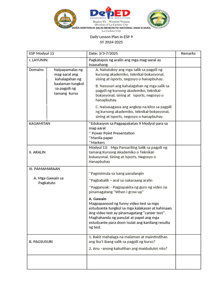 ESP 9 Module 13 | PDF