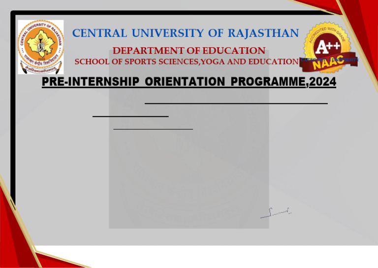 Pre-Internship Orientation Programme Corrected Certificate | PDF