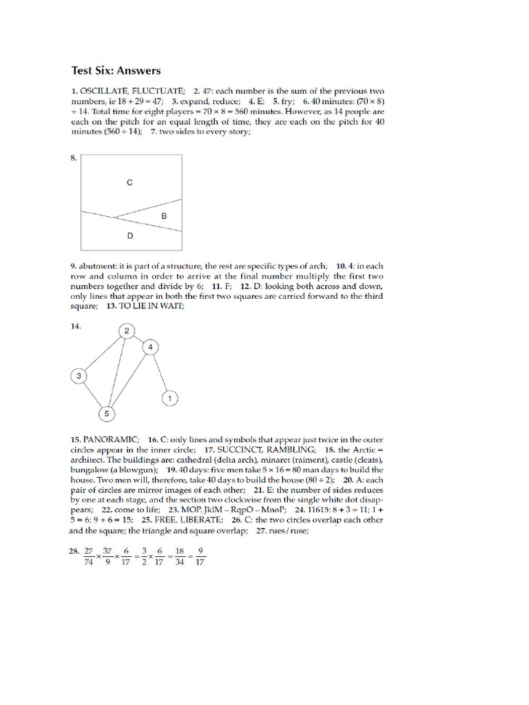 IQ Test Answ | PDF