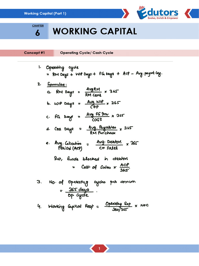 Working Capital - Part 1 - Practice Session | PDF | Working Capital ...