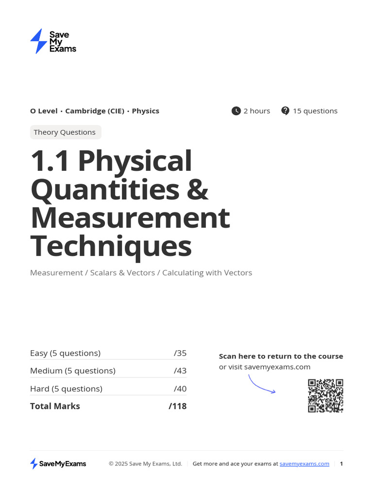 1 1 Physical Quantities and Measurement Techniques | PDF | Force | Euclidean Vector