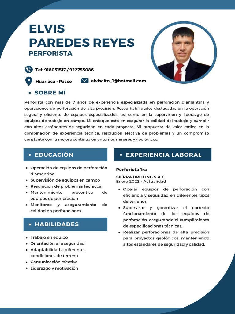 CV Elvis Paredes Reyes Documentado | PDF