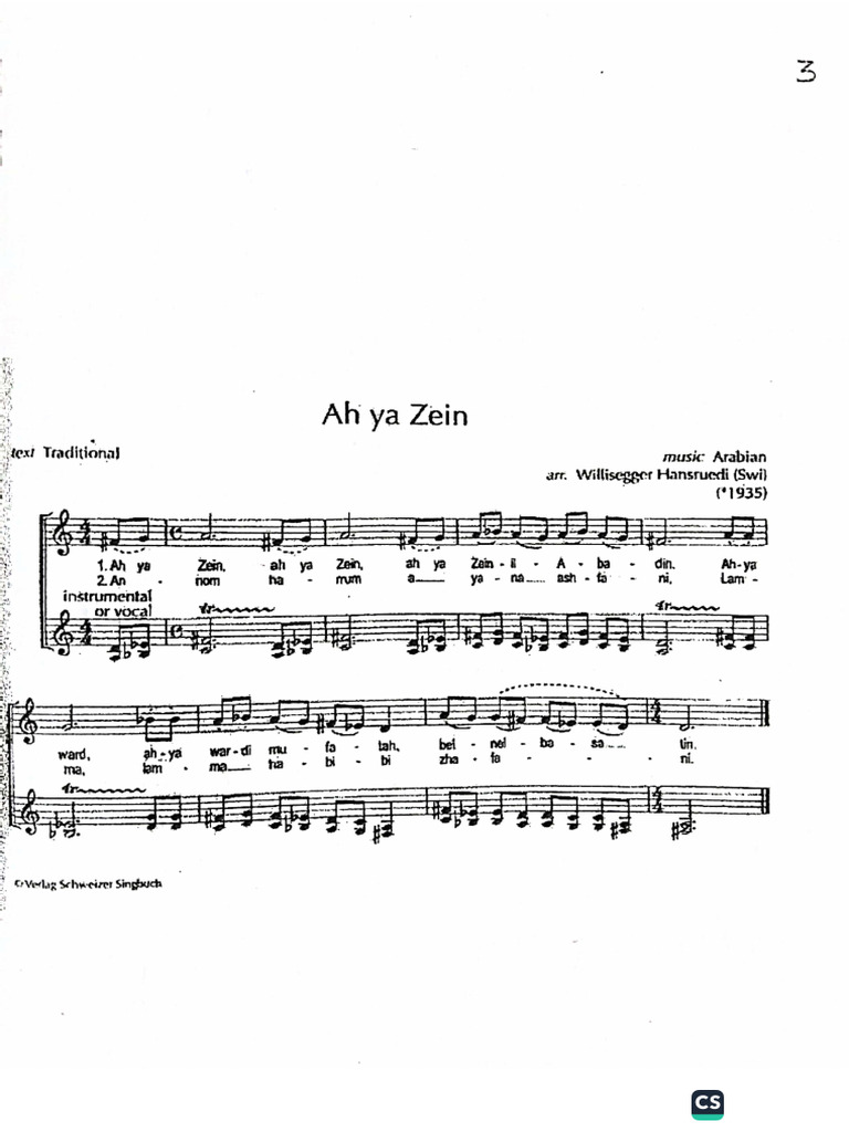 Ah Ya Zein | PDF