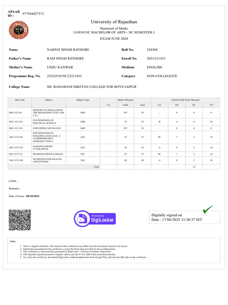 Ac in Uniraj jaipur-DGMST-23456820242023ZZ211435I | PDF