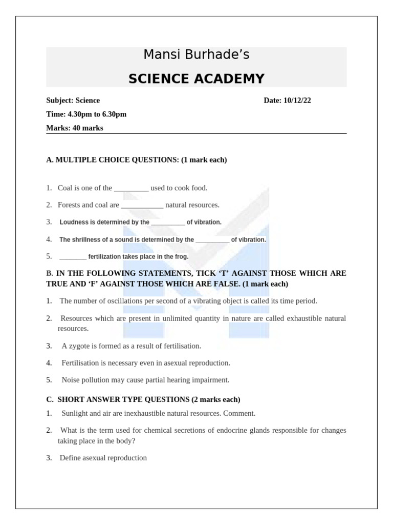 Test - Microorganisms, Combustion | PDF