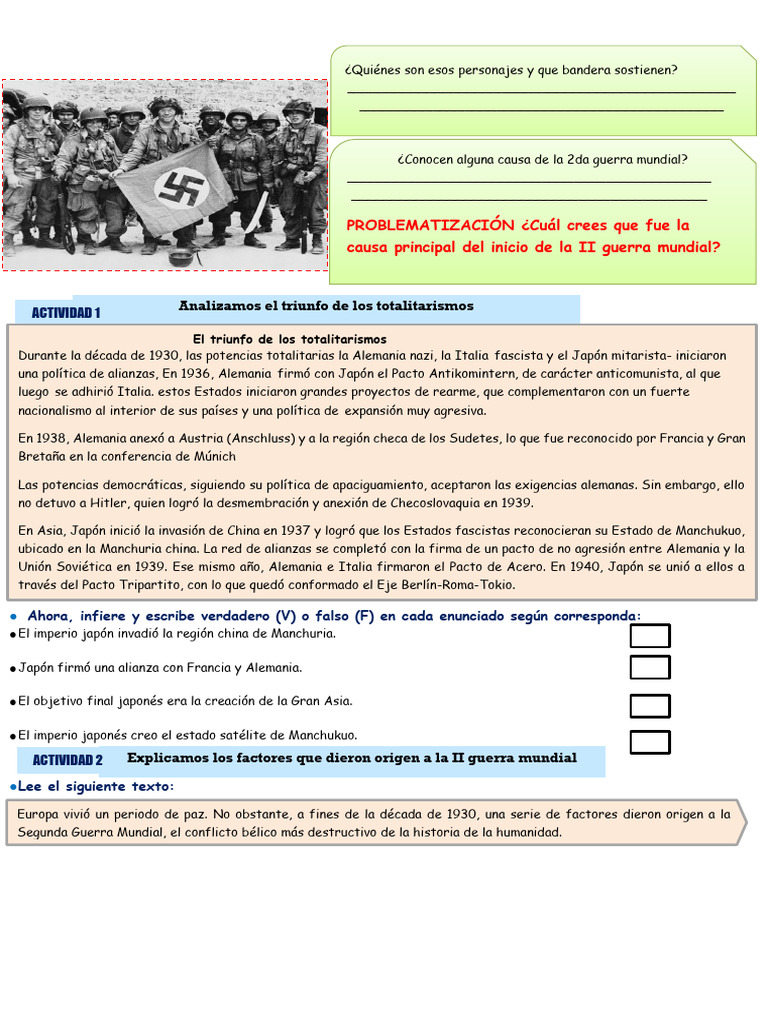 Actividad 09 Ccss Quinto Ay B 29-05-2025 Tercera Unidad | PDF | Imperio de japón | Alemania nazi