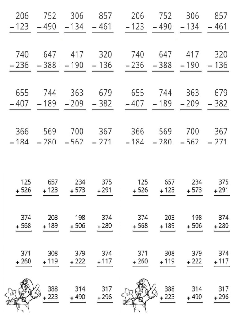 Practica Sumas y Restas | PDF