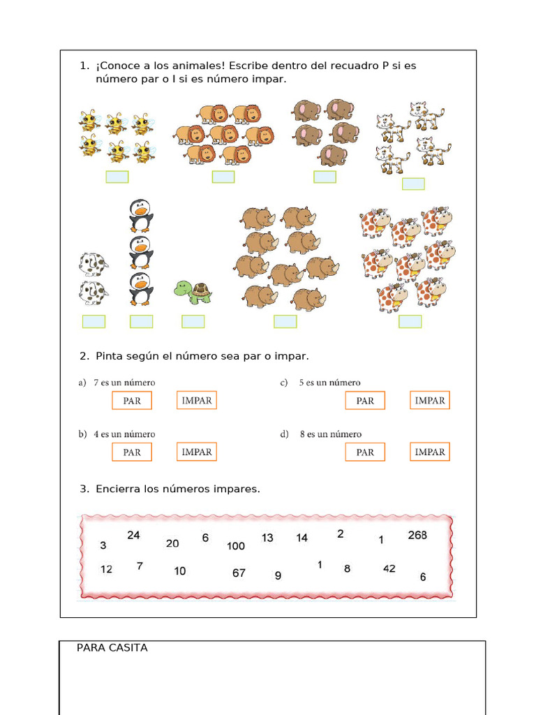 Numeros Pares e Impares | PDF