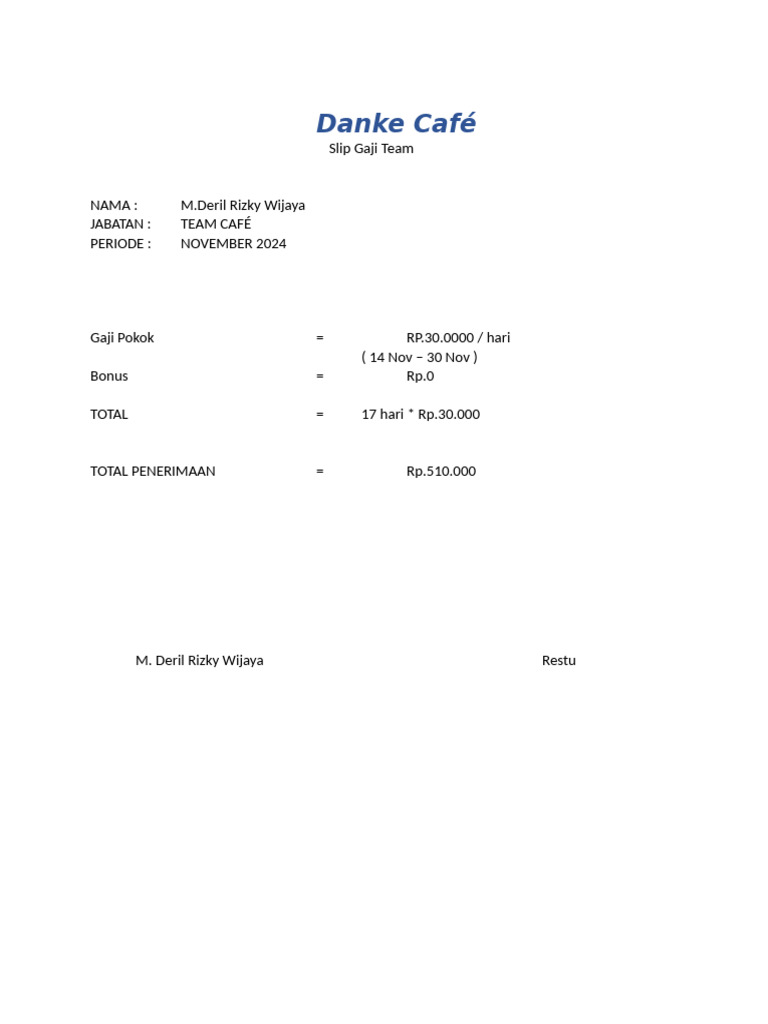 Danke Café. Slip Gajidocx 2 | PDF