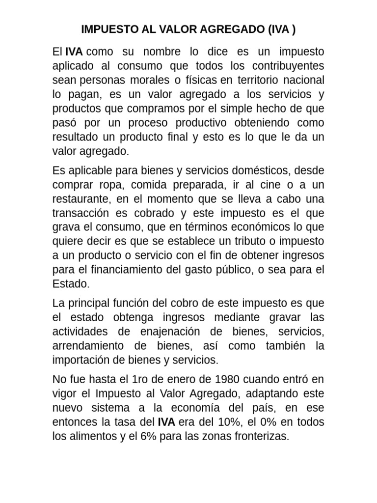 Guía Completa sobre el IVA en México | PDF | Impuesto al valor agregado ...