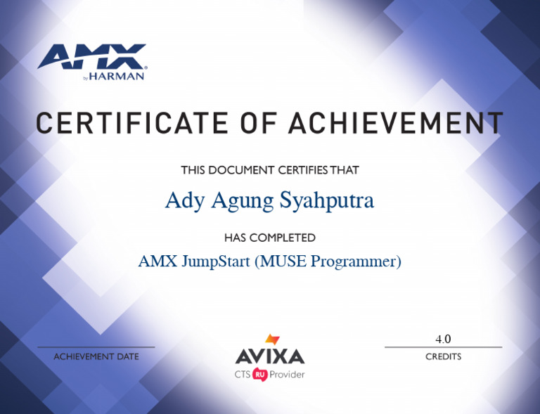 AMX Certificate | PDF