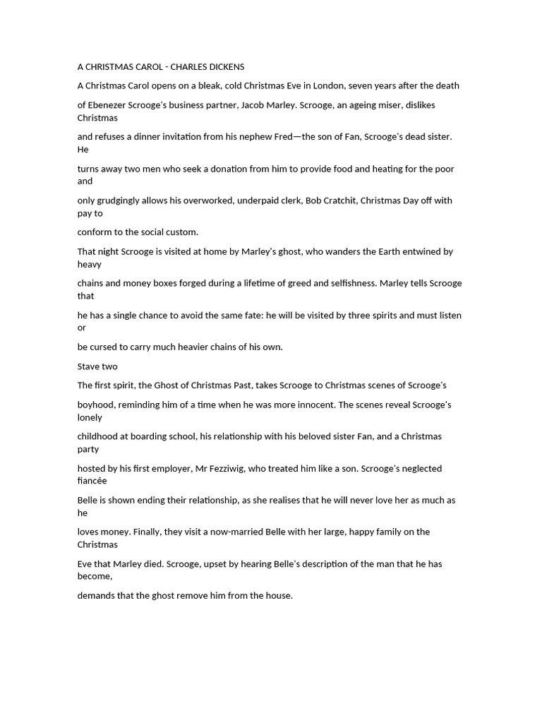 A Christmas Carol: Summary & Analysis | PDF | Ebenezer Scrooge | A ...