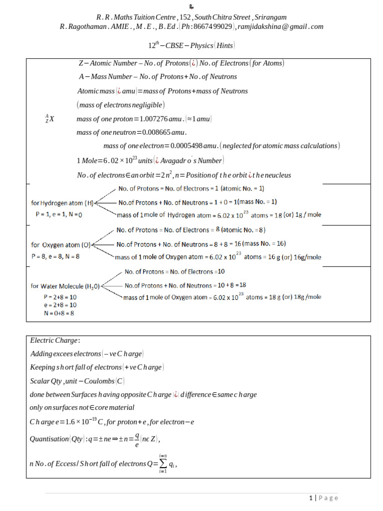 01 - Electric Charges & Fields | PDF | Electron | Proton